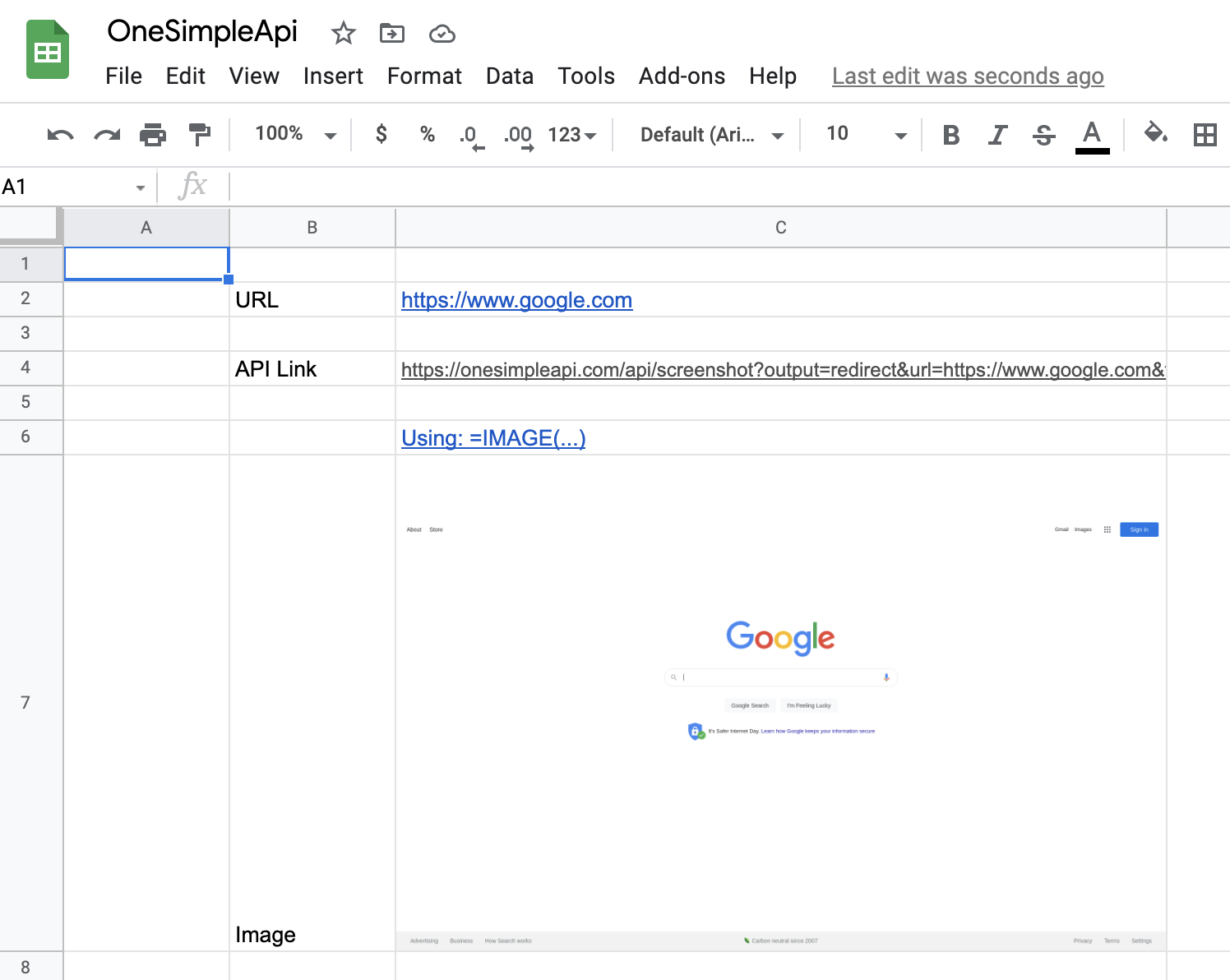 Screenshot|OneSimpleApi.com